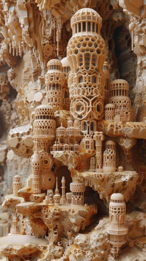 Futuristic 3d Cityscape Abstract Organic Elements Stock Photos - Free ...