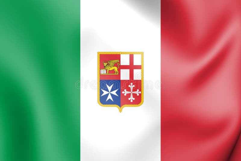 3D Civil Ensign of Italy. stock illustration. Illustration of flag ...
