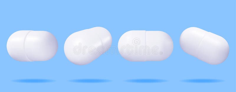3D Classic Pills from Different Angles Collection Stock Vector ...