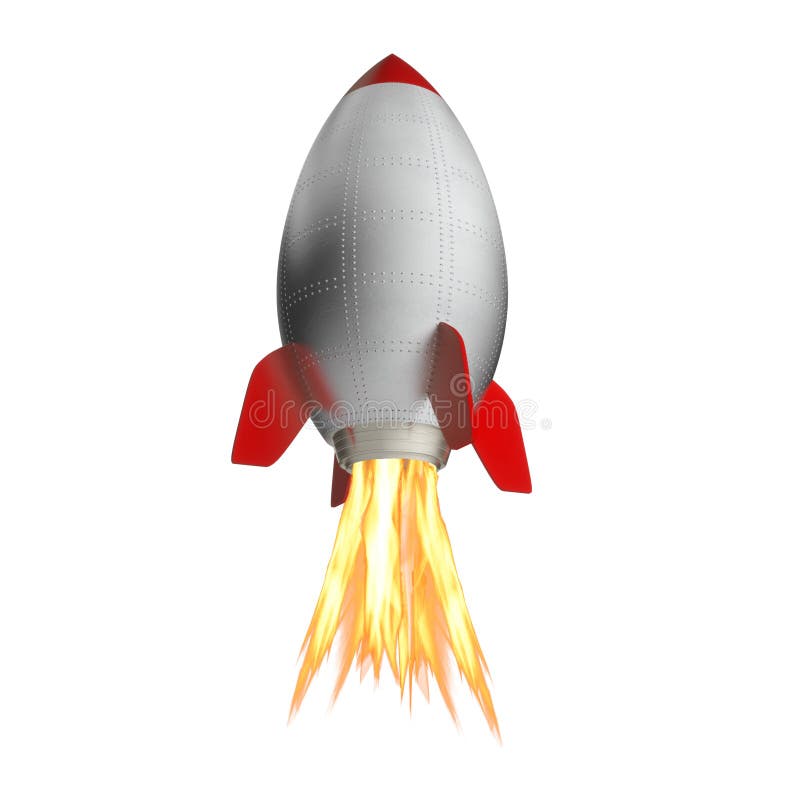 Classic Rocket Space Ship Illustration Stock Photo - Illustration of ...