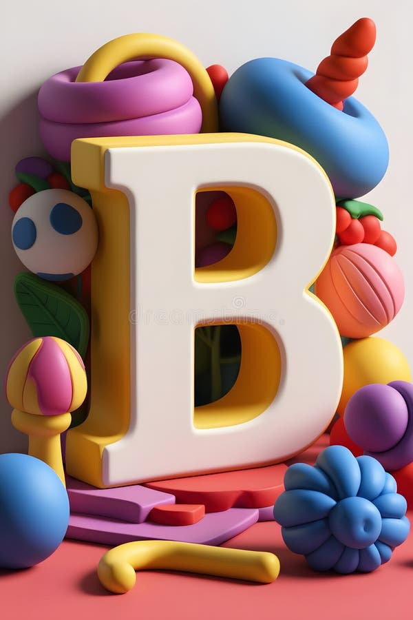 3D Clay Letter B Render a Playful and Artistic Sculpting Stock ...