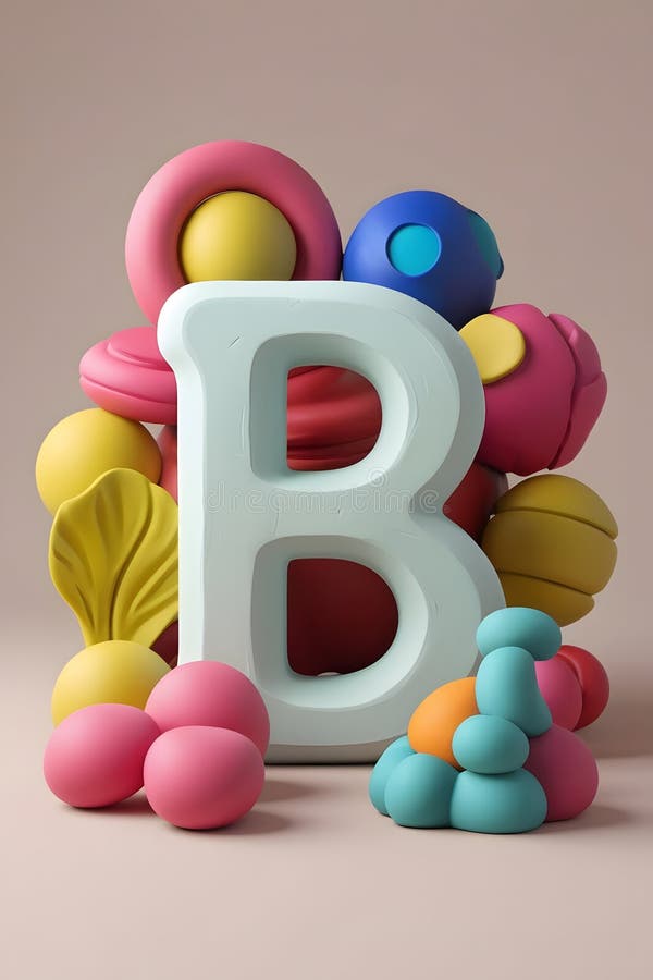 3D Clay Letter B Render a Playful and Artistic Sculpting Stock ...