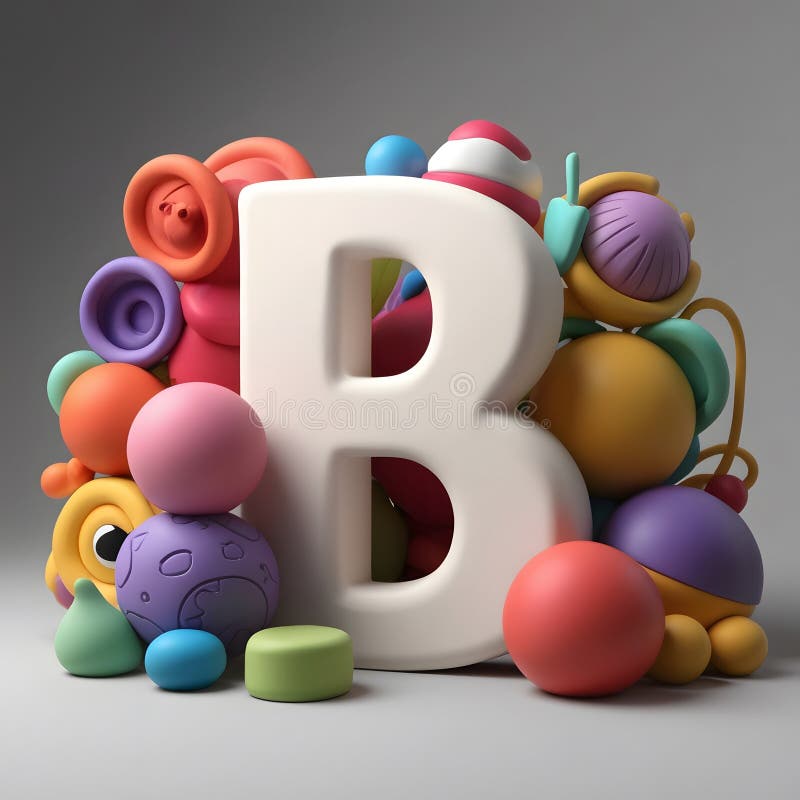 3D Clay Letter B Render a Playful and Artistic Sculpting Stock ...