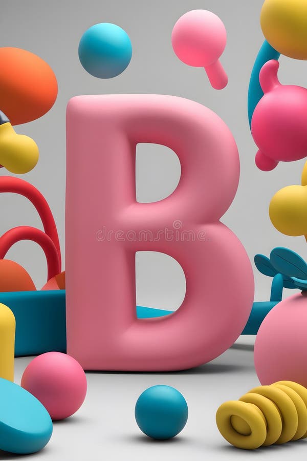 3D Clay Letter B Render a Playful and Artistic Sculpting Stock ...