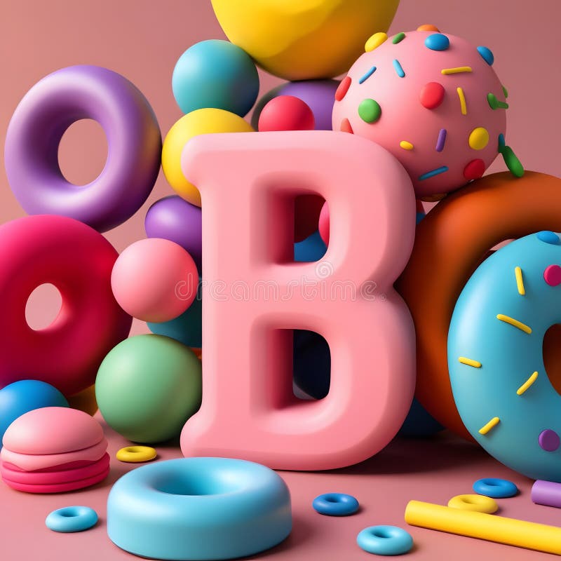 3D Clay Letter B Render a Playful and Artistic Sculpting Stock ...
