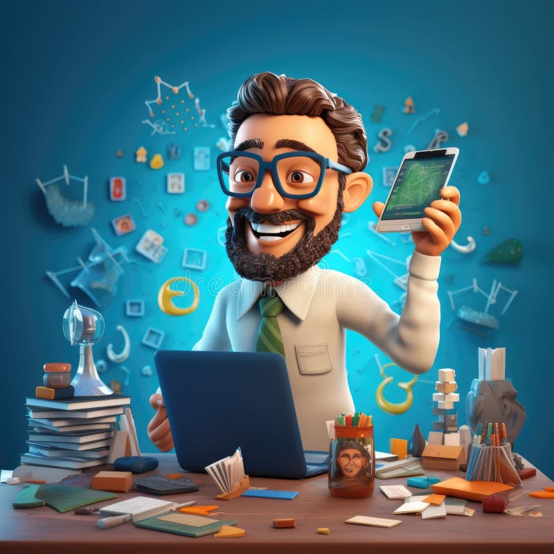 3d Clay Mathematics Teacher Stock Illustration - Illustration of ...