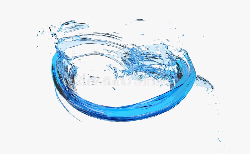 3d Clear Blue Water Scattered Around, Water Splash Transparent ...