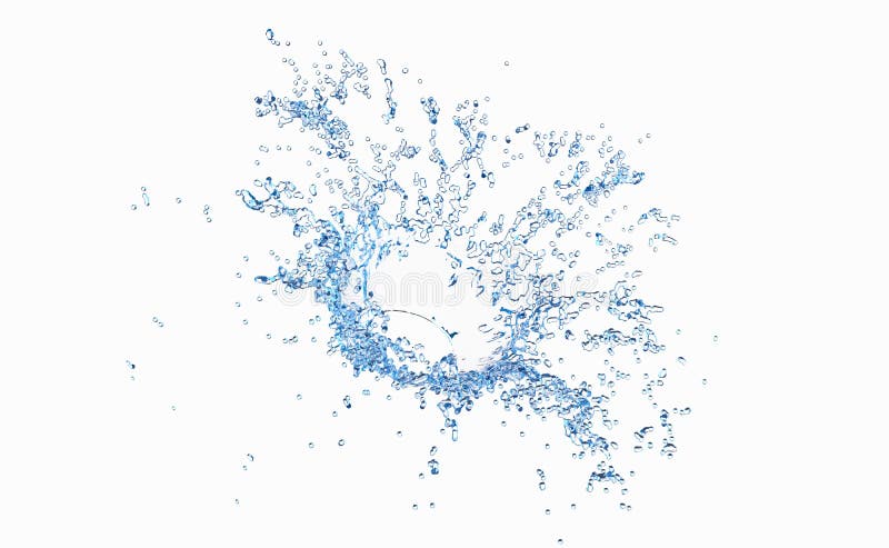 3d Clear Blue Water Scattered Around, Water Splash Transparent ...