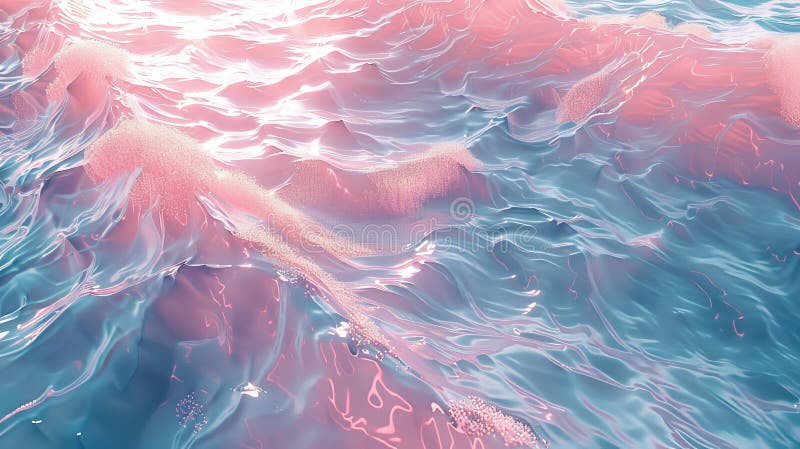 3D Clear Ocean Surface Pattern with Reflection Effect Backdrop. Marble ...