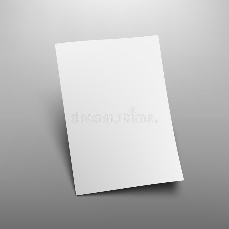 3D Clear Paper Sheet A4 Format with Shadows Stock Vector - Illustration ...
