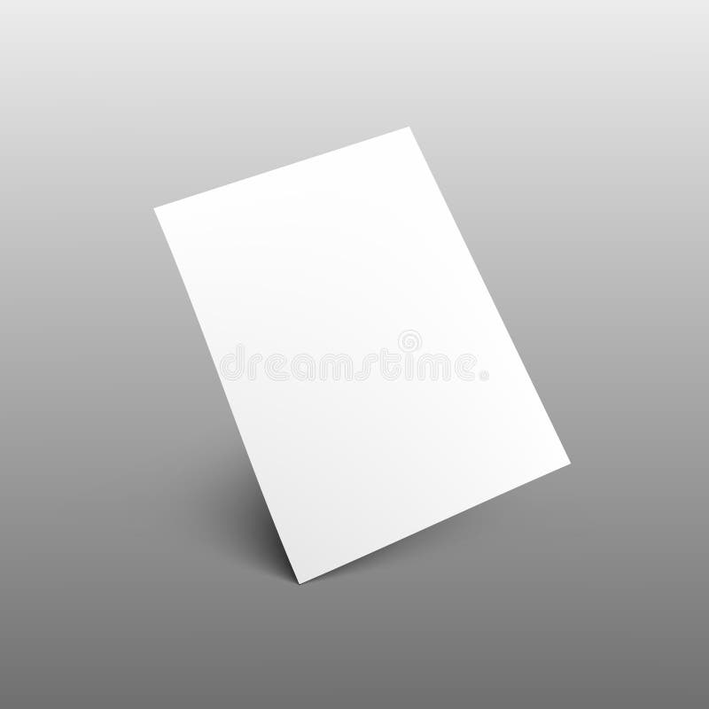 3D Clear Paper Sheet A4 Format with Shadows Stock Vector - Illustration ...