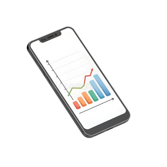 3D Clipart Mobile Growth Chart Stock Illustration - Illustration of ...