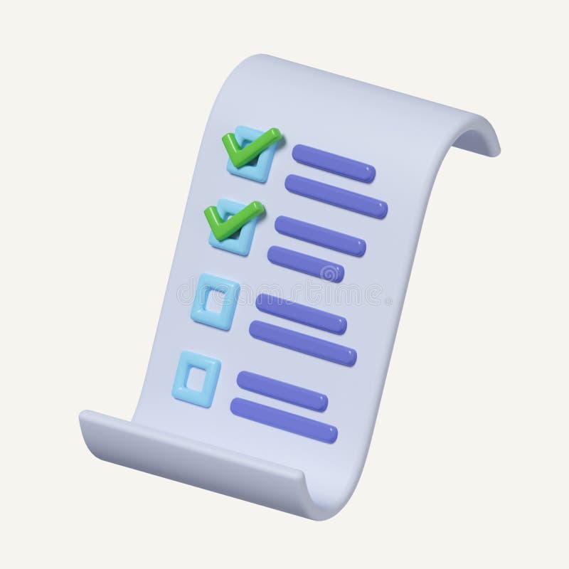 3D Clipboard Checklist Note Paper Management Check. Working Plan To ...