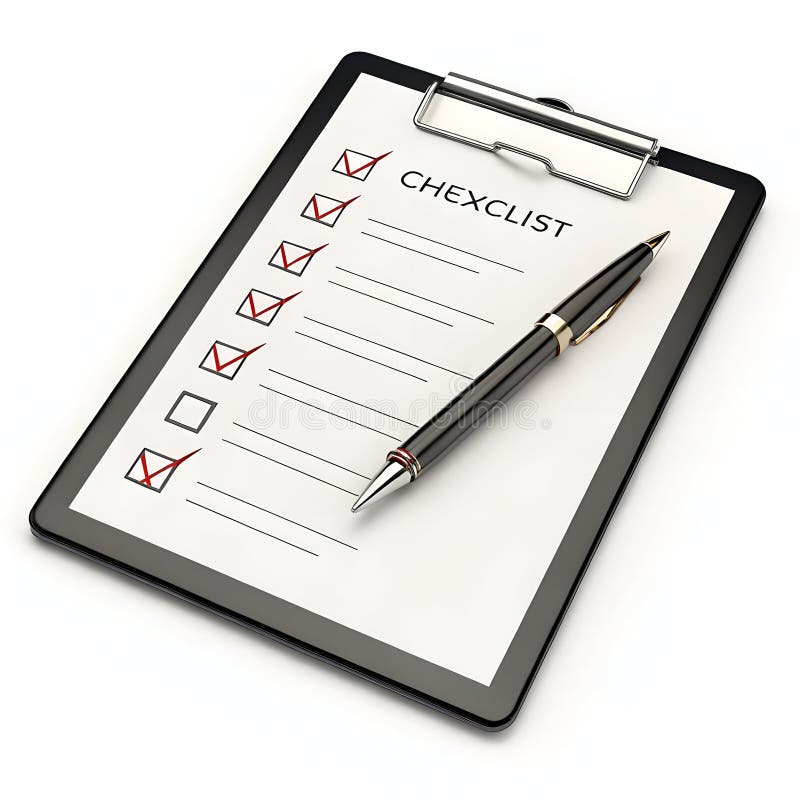 3D Clipboard with Checklist and Pen Icon Isolated on White Background ...