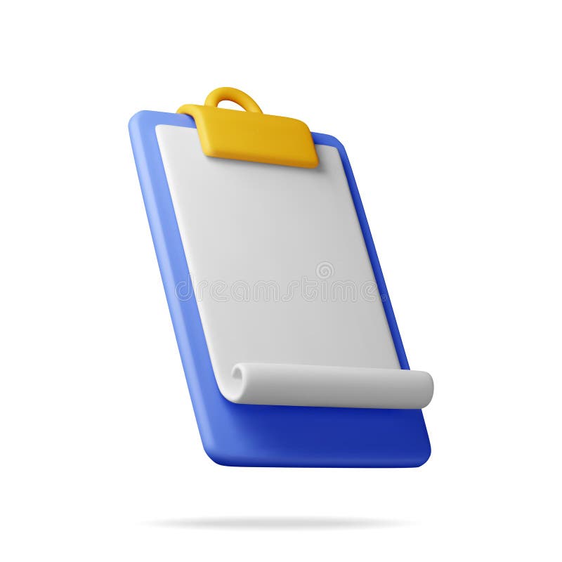 3d Clipboard with Empty Paper Sheet Isolated Stock Vector ...