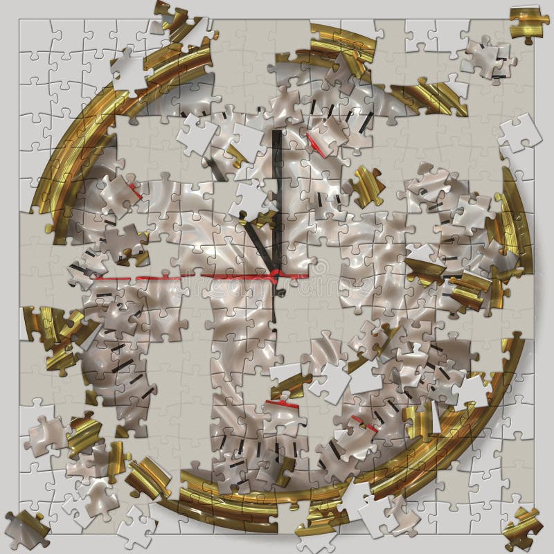 3d clock picture puzzle stock illustration. Illustration of painting ...