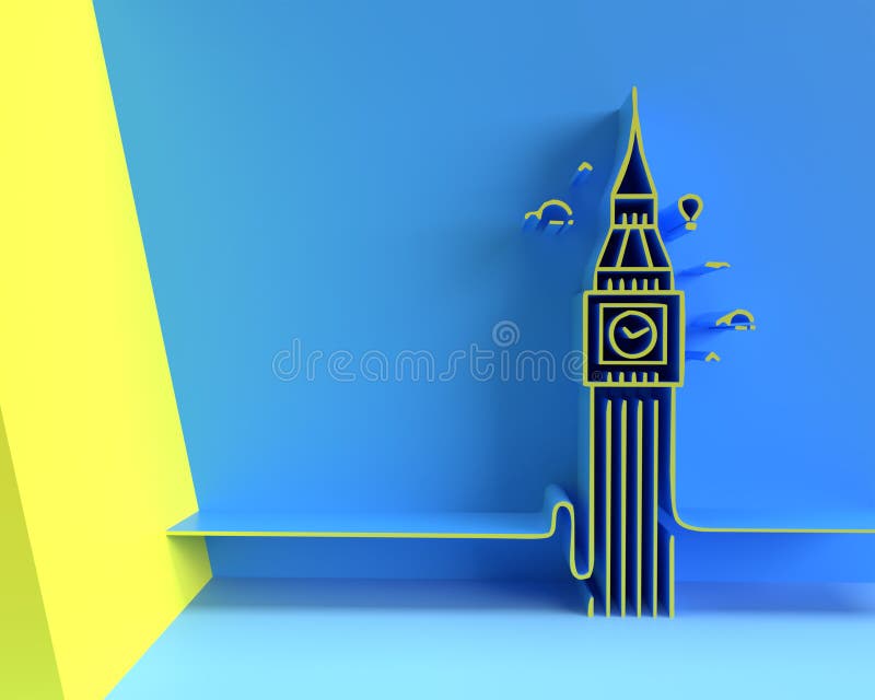 3D a Clock Tower, Big Ben London - 3D Render Design Flyer Poster ...
