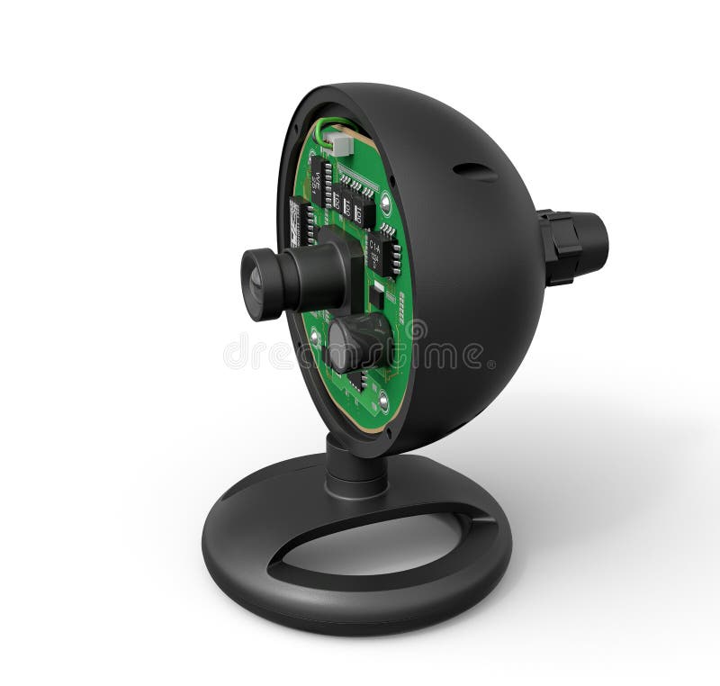 3d Close-up Rendering of Black Web Camera with Its Front Half Off and ...