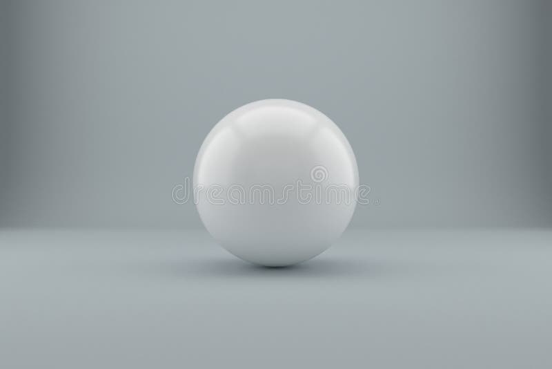 3d Close-up Rendering of White Sphere on White Background Stock ...