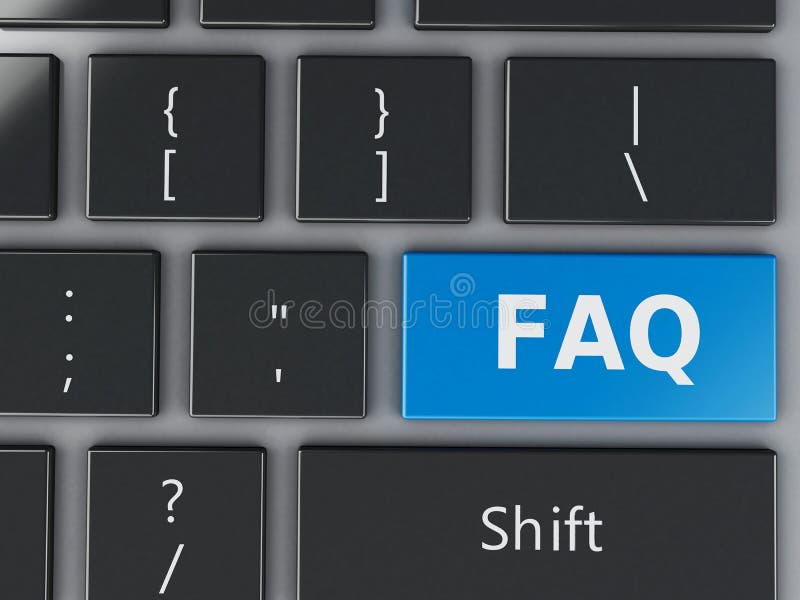 3d Close Up View of Keyboard FAQ Button Stock Illustration ...