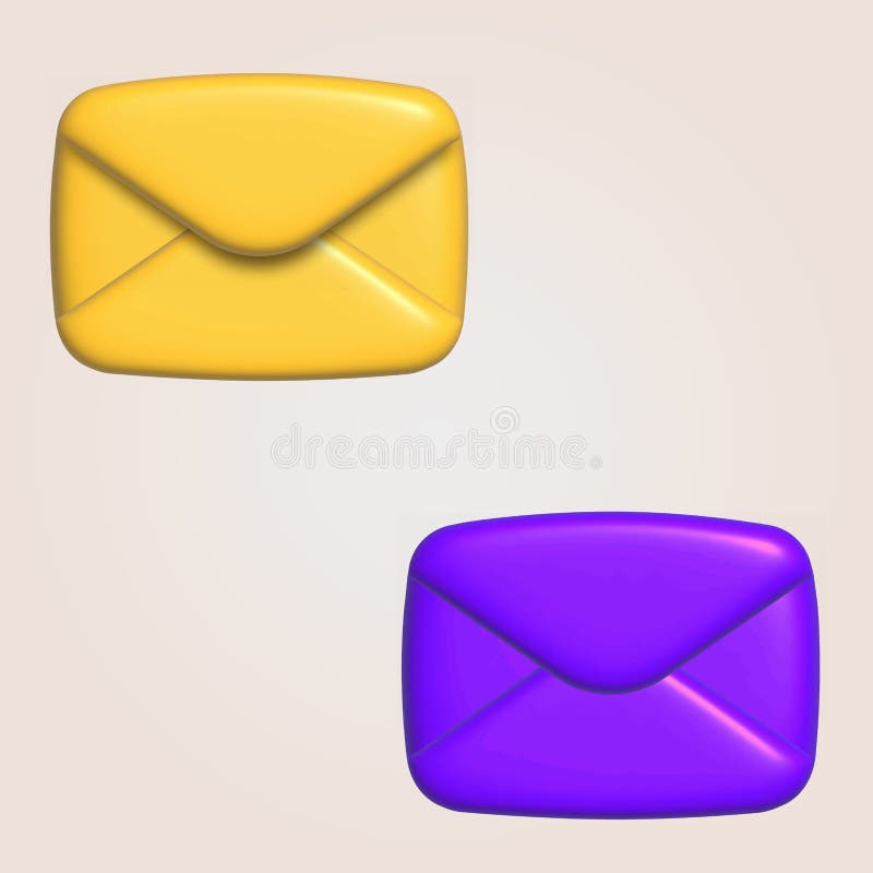 3d Closed Mail Envelope Icon. Vector Stock Vector - Illustration of ...