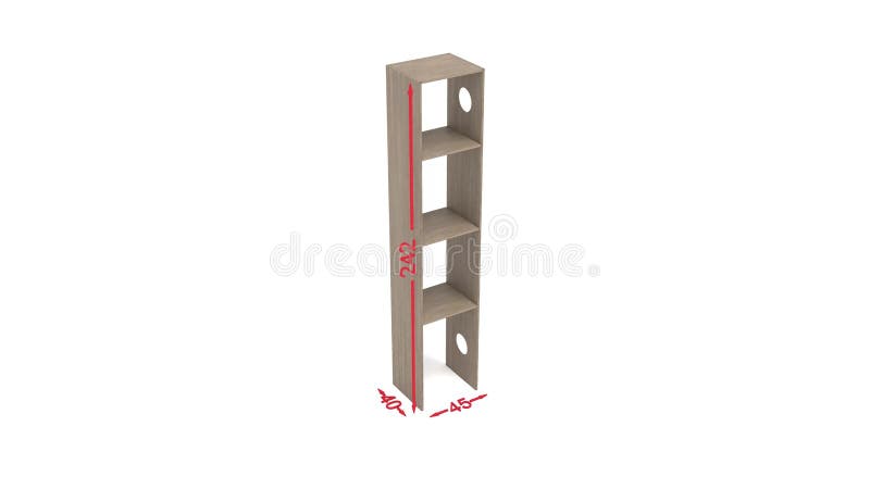 3D Closet Structure Design Measure 3d Stock Illustration - Illustration ...