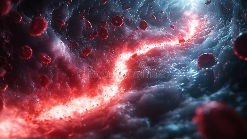 3D Clot Formation in Narrowing Artery Visualization Stock Illustration ...