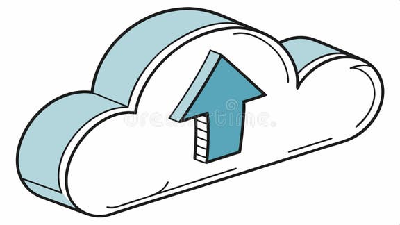 3D Cloud with Arrow Up, Isometric Cloud Upload Icon Vector Design Generative AI Stock Vector ...