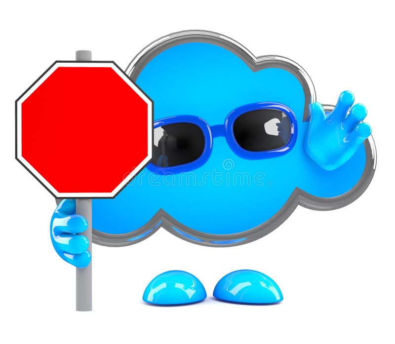3d Cloud with a Blank Road Sign Stock Illustration - Illustration of ...