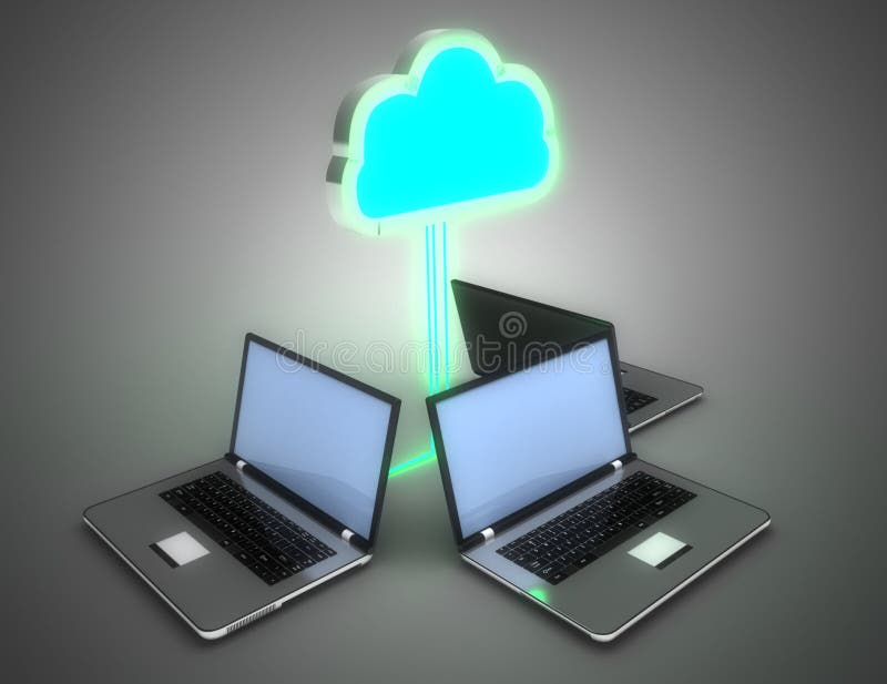 3d Cloud Computing Concept.3d Illustration Stock Illustration ...
