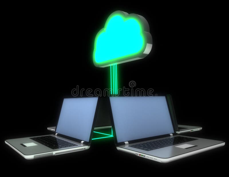 3d Cloud Computing Concept.3d Illustration Stock Illustration ...
