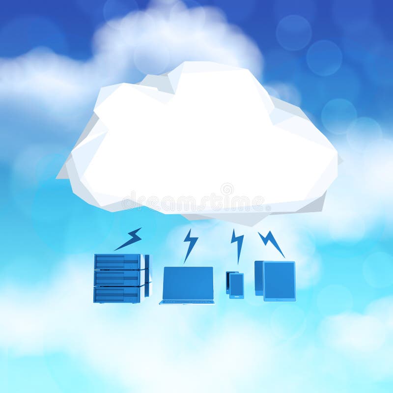 3d Cloud Computing Diagram Icon Stock Illustration - Illustration of ...