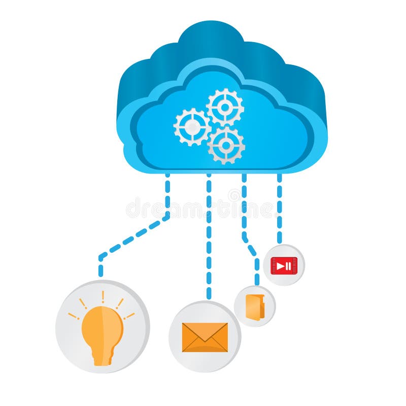 3d Cloud Computing Icon with Different Symbols Stock Vector ...