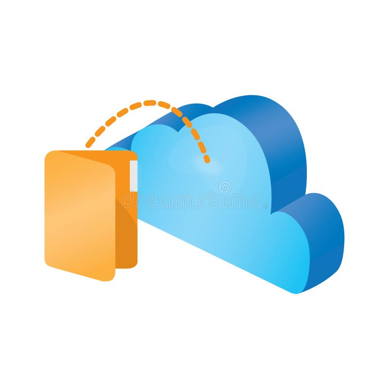 3d Cloud Computing Icon with a Folder Symbol Stock Vector ...