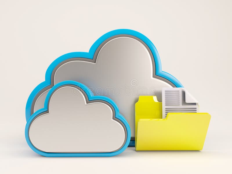3D Cloud Drive Icon stock illustration. Illustration of icon - 65137436