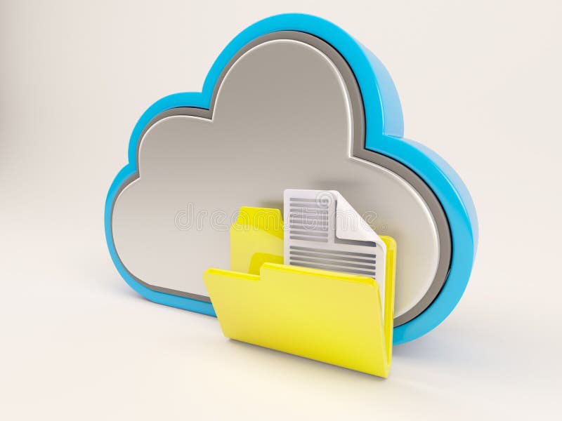 3D Cloud Drive Icon stock illustration. Illustration of computing ...