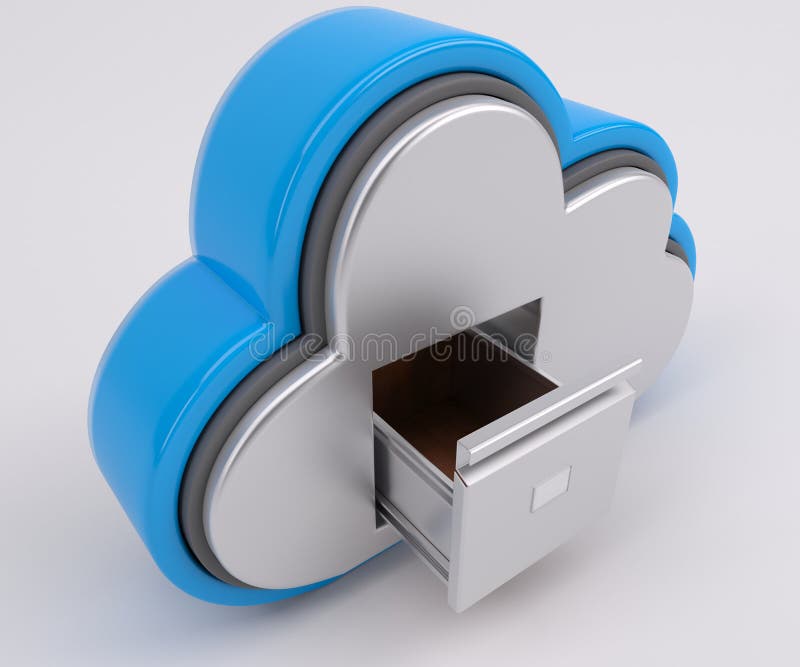 3D Cloud Drive Icon stock illustration. Illustration of button - 54867484