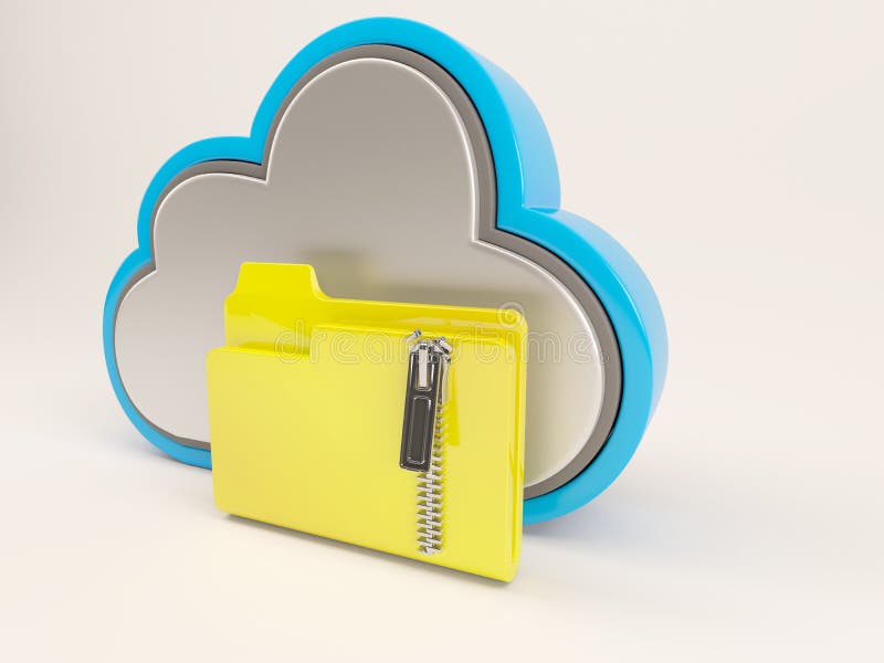 3D Cloud Drive Icon stock illustration. Illustration of render - 62961315