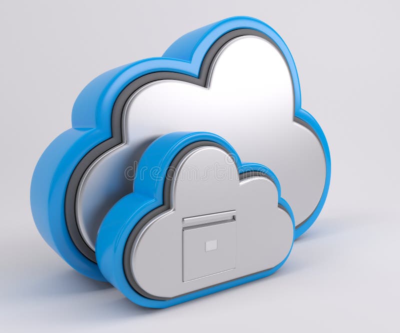 3D Cloud Drive Icon stock illustration. Illustration of button - 54867484