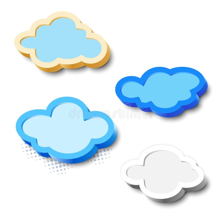 3d cloud frames stock vector. Illustration of data, icon - 97755010