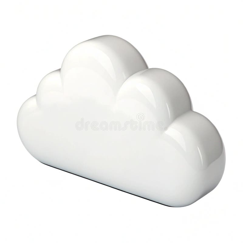 Cloud 3D Icon isolated stock illustration. Illustration of isolated ...