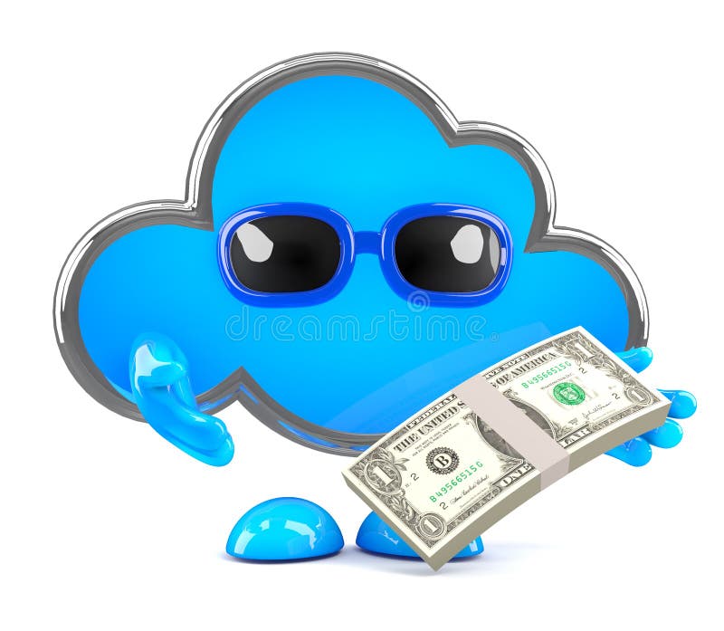 3d Cloud money stock illustration. Illustration of data - 40224236
