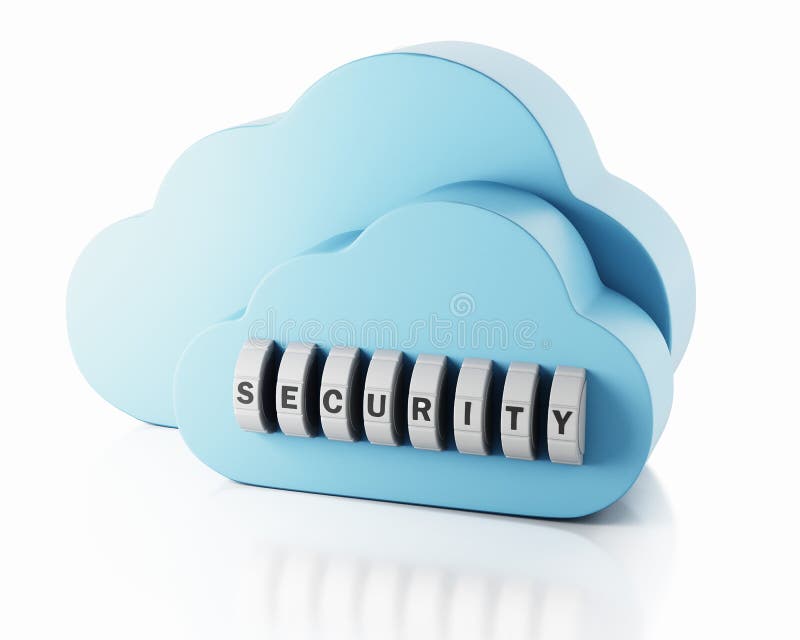 3d Cloud with Password Combination Stock Illustration - Illustration of ...