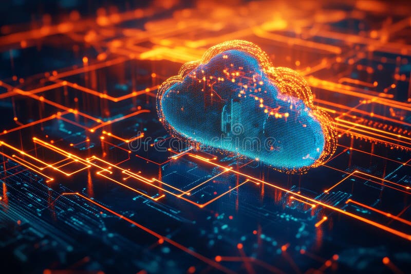 3d Cloud Rendering with Global Network Connections and Circuit Board ...