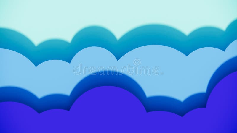 Abstract Color 3D Cloud Shape Background with Light Blue and Dark Blue ...