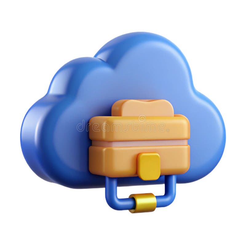3D Cloud Storage Icon stock illustration. Illustration of cloudtechnology - 359411809