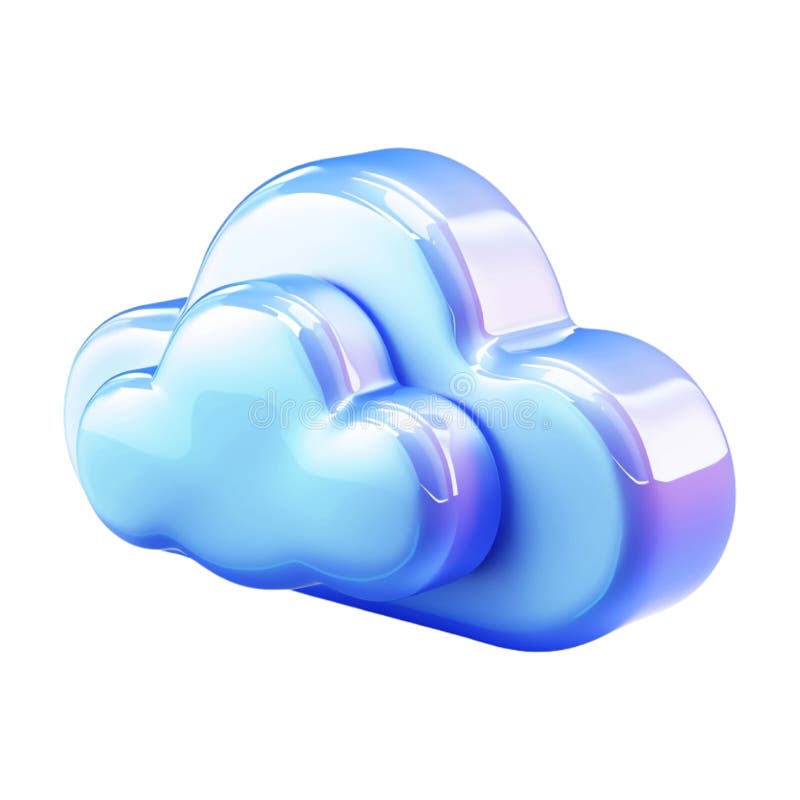 3D Cloud Storage Icon on Transparent Background - Ai Generated Stock ...