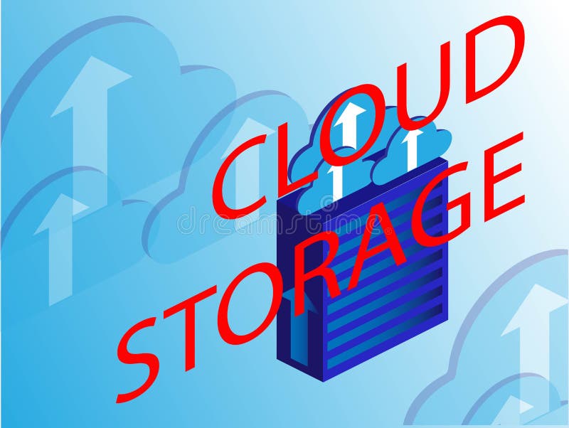 3d Cloud Storage for Marketing Design. Data Management. Banner, Poster ...