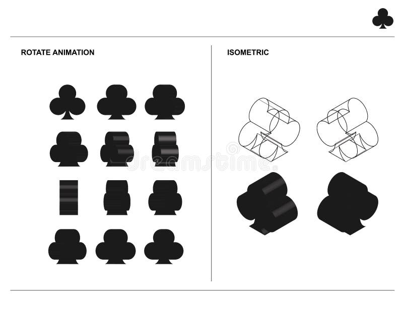 3d Club Sign Set Animate Isometric Wireframe Vector Stock Vector ...