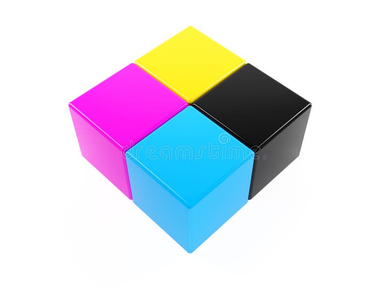 3d CMYK Cubes stock illustration. Illustration of vibrant - 41843409